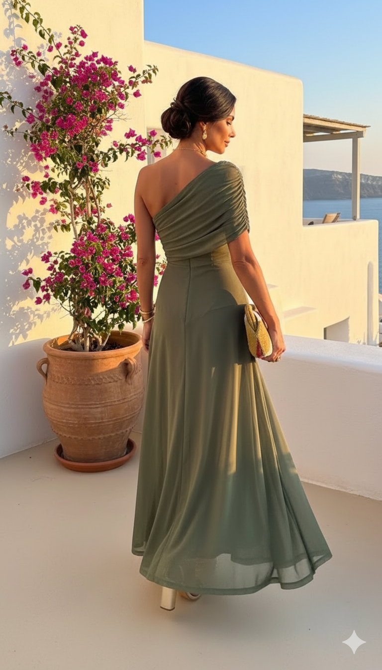 Queenie | Vestido largo fluido con diseño elegante – Alejandra Madrid